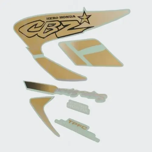 Stckr Set Cbz Star N/m [maroon Tank-golden] - Indian Bikes Spares