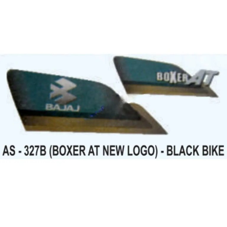 Graphics Sticker Set For Bajaj Boxer At | New Logo | Black Vehicle ...