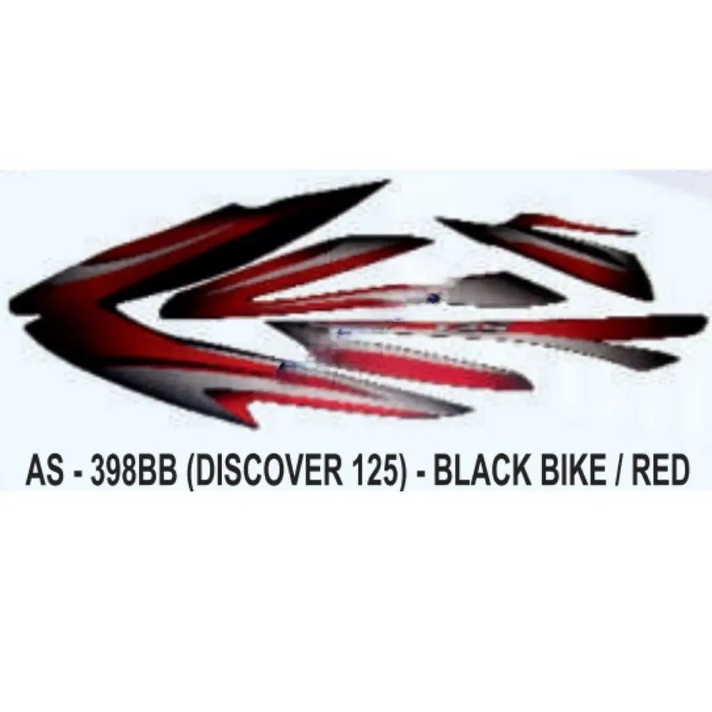 Graphics Sticker Set For Bajaj Discover 125 | Black Vehicle | Dark Red ...