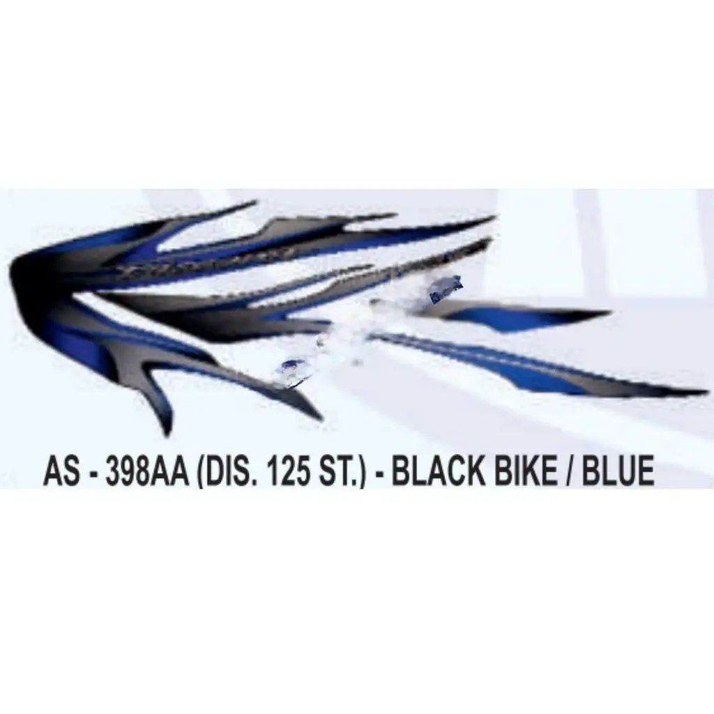 Graphics Sticker Set For Bajaj Discover 125 St | Black Vehicle | Blue ...