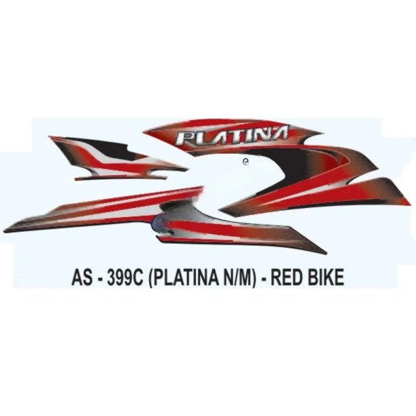 Graphics Sticker Set for Bajaj Platina | New Model | Red Vehicle | Both ...