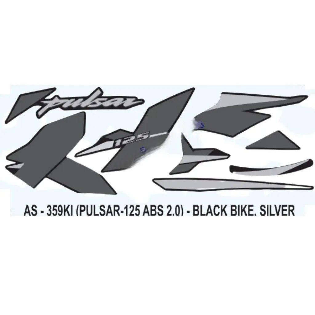 Graphics Sticker Set For Bajaj Pulsar 125 | Abs 2.0 | Black Vehicle ...