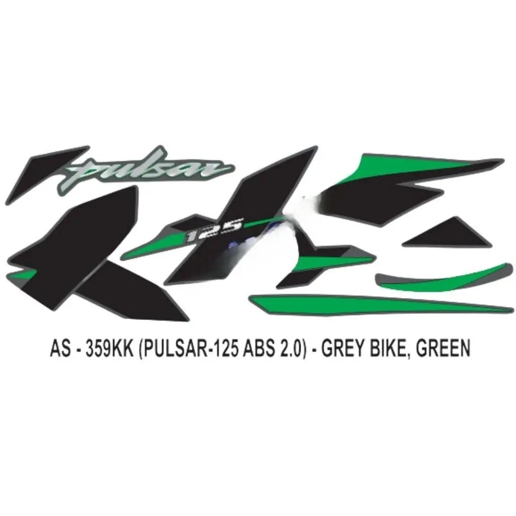 Graphics Sticker Set For Bajaj Pulsar 125 | Abs 2.0 | Grey Vehicle ...