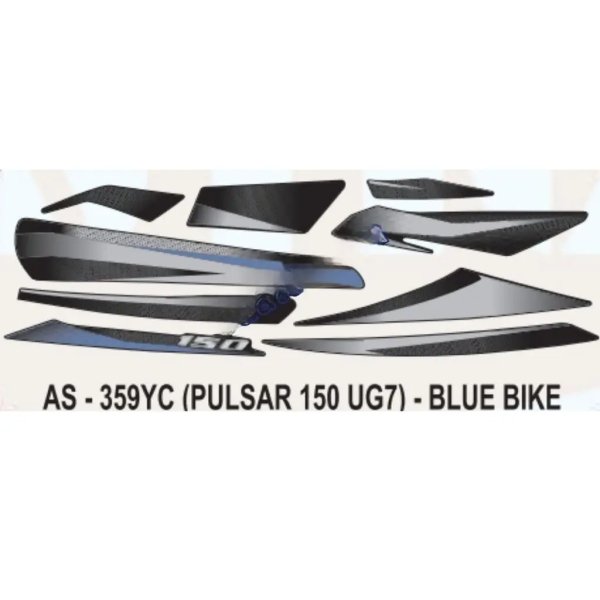 Graphics Sticker Set for Bajaj Pulsar 150 UG7 | Blue Vehicle | Both ...