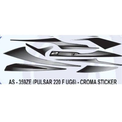 Graphics Sticker Set For Bajaj Pulsar 220 F Ug6 | Chrome Sticker | Both ...