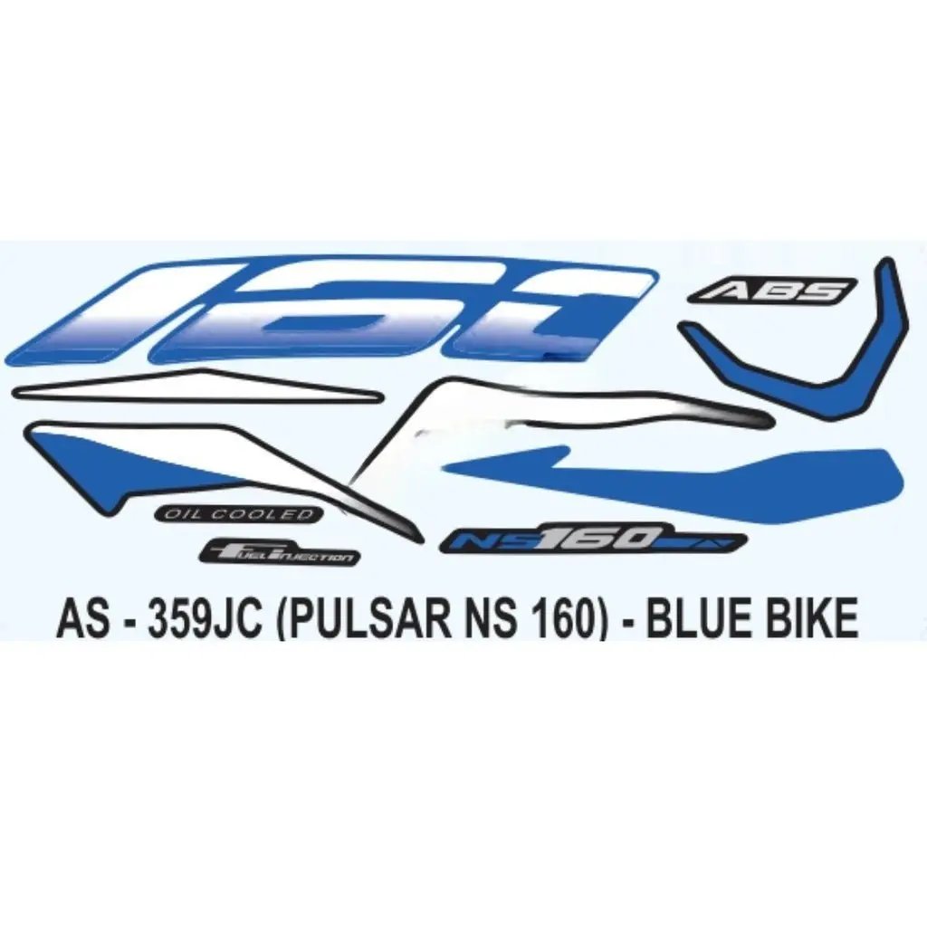 Graphics Sticker Set For Bajaj Pulsar Ns 160 | Abs | Blue Vehicle ...