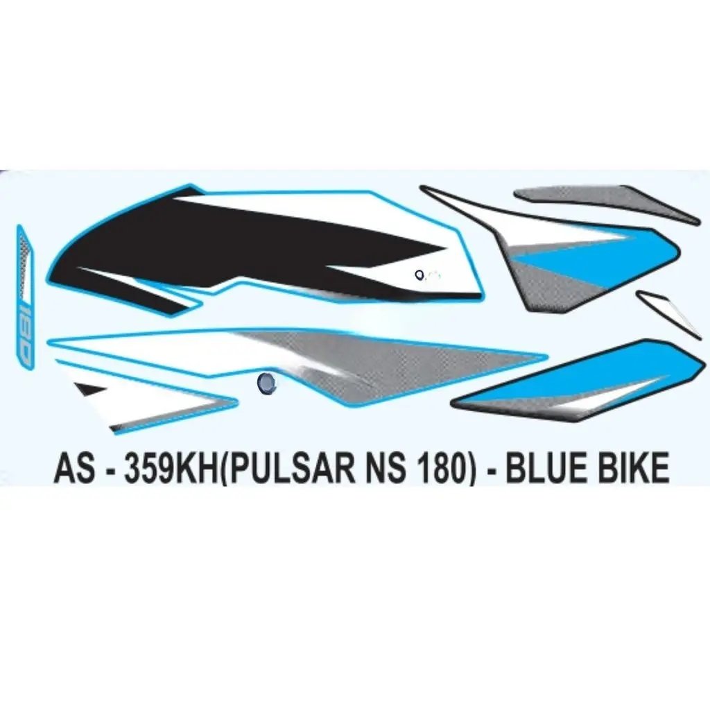 Graphics Sticker Set For Bajaj Pulsar Ns 180 | Blue Vehicle | Both Sides - Indian Bikes Spares