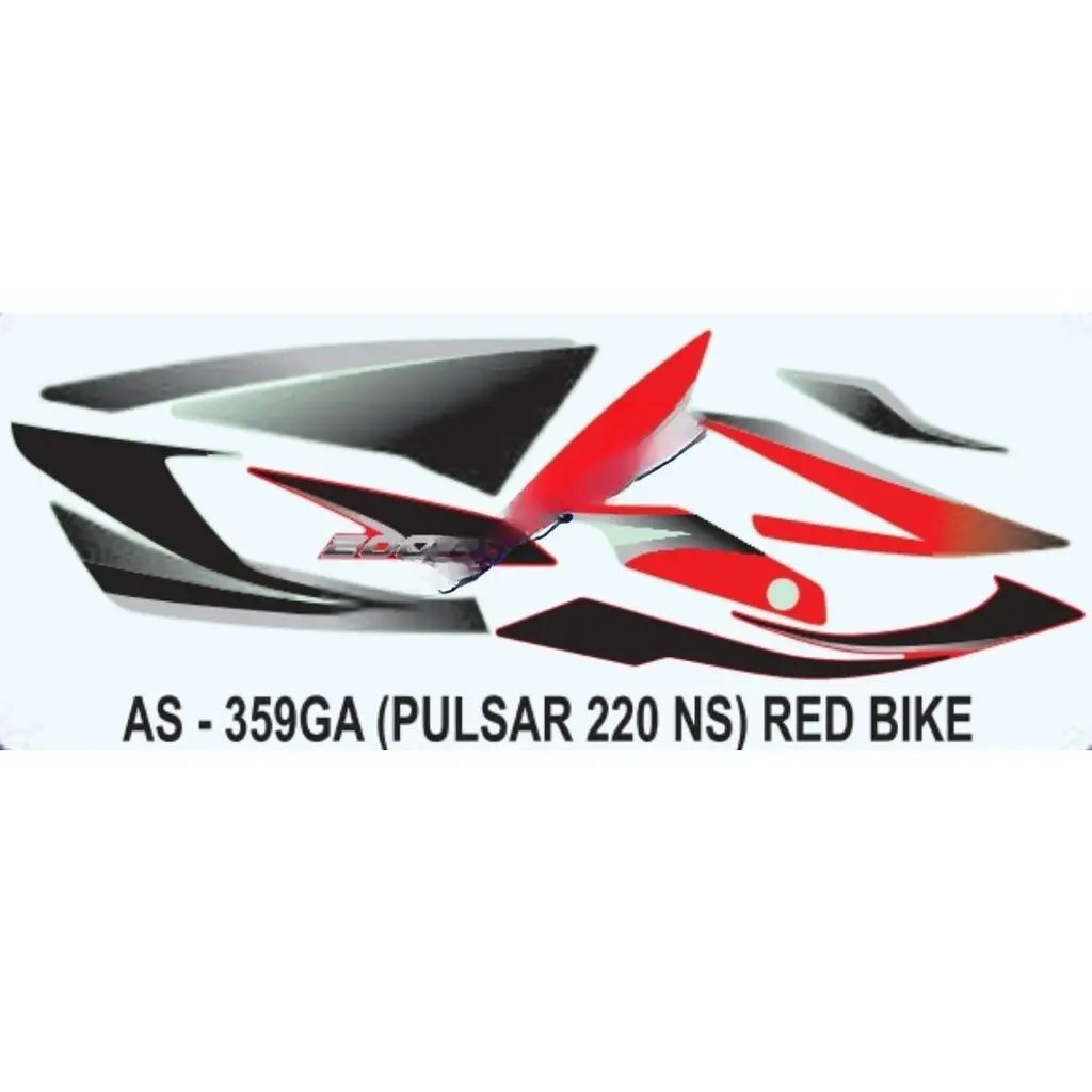 Graphics Sticker Set For Bajaj Pulsar Ns 220 | Red Vehicle | Both Sides ...