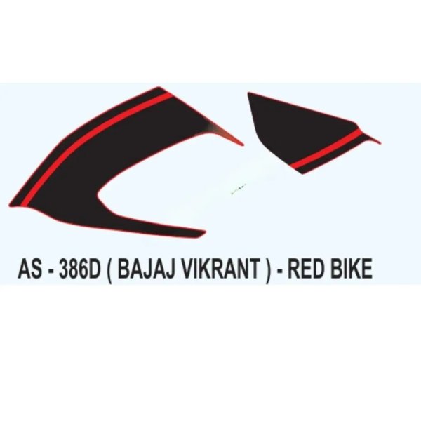 Graphics Sticker Set For Bajaj Vikrant | Red Vehicle | Both Sides ...