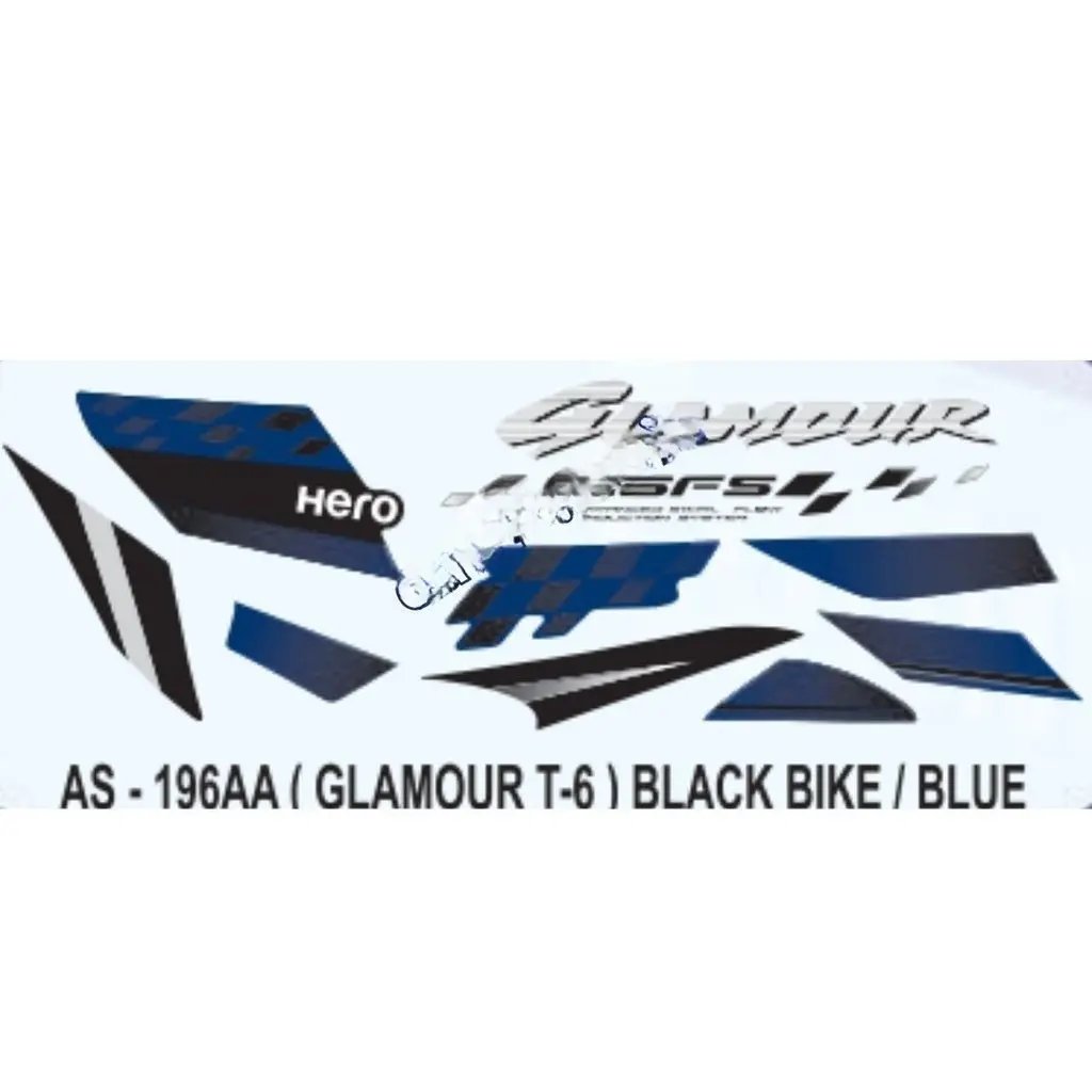 Graphics Sticker Set For Hero Glamour | Type 6 | Asfs | Black Vehicle ...