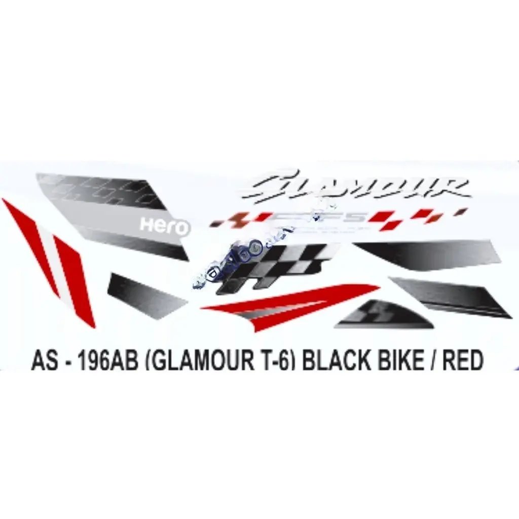 Graphics Sticker Set For Hero Glamour | Type 6 | Asfs | Black Vehicle ...