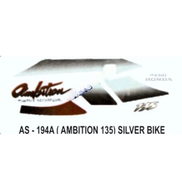 Graphics Sticker Set For Hero Honda Ambition | Silver Vehicle | Both ...