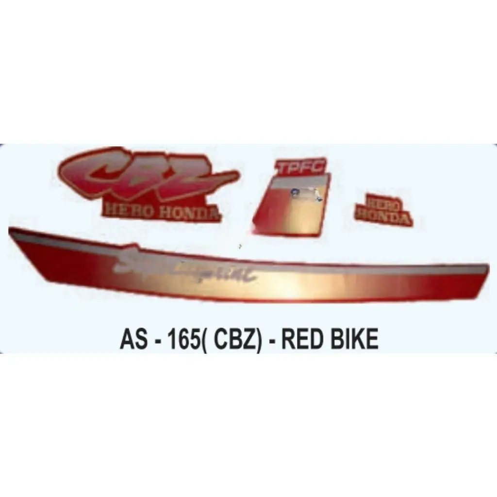 Graphics Sticker Set For Hero Honda Cbz | Red Vehicle | Both Sides ...