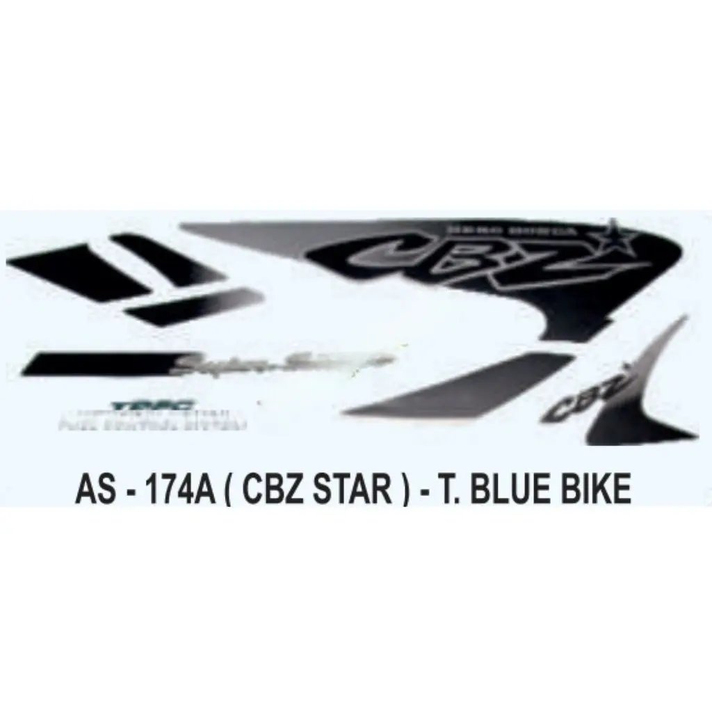 Graphics Sticker Set For Hero Honda Cbz Star | Turqoise Blue Vehicle ...