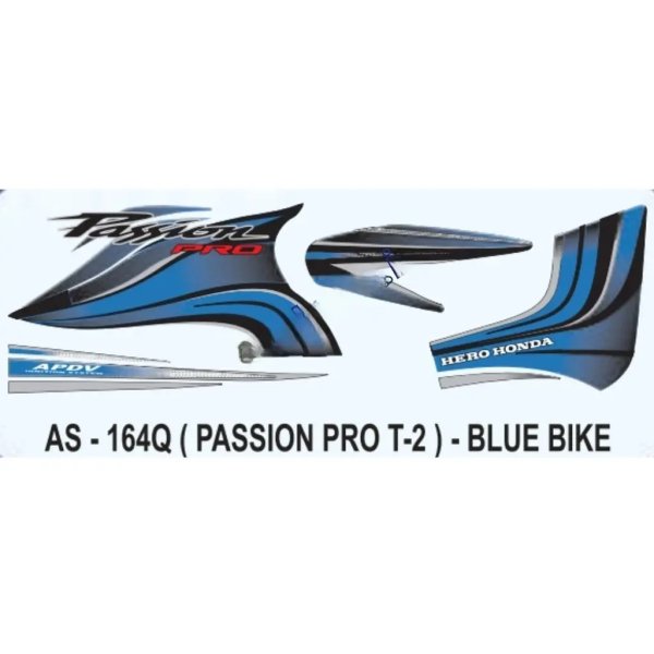 Graphics Sticker Set For Hero Honda Passion Pro | Type 2 | Blue Vehicle ...