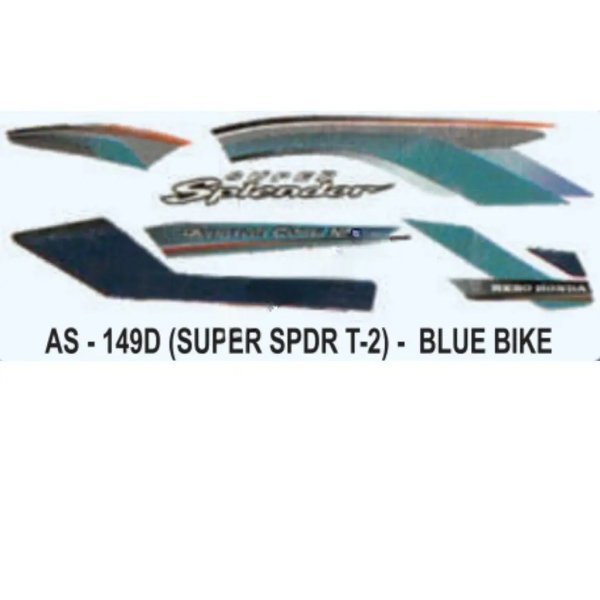 Graphics Sticker Set For Hero Honda Super Splendor | Type 2 | Blue ...