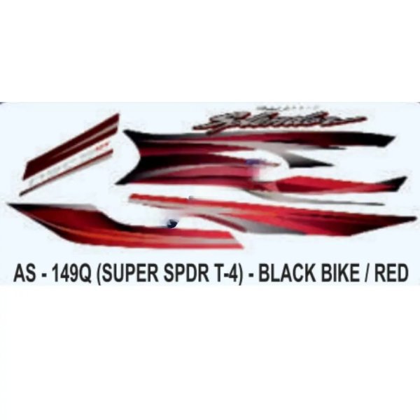 Graphics Sticker Set For Hero Honda Super Splendor | Type 4 | Black ...