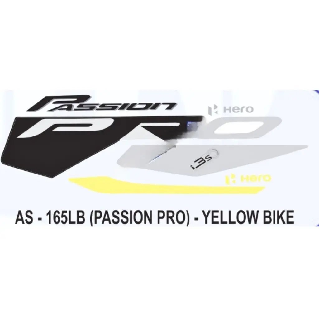 Graphics Sticker Set For Hero Passion Pro I3s | Yellow Vehicle | Both ...