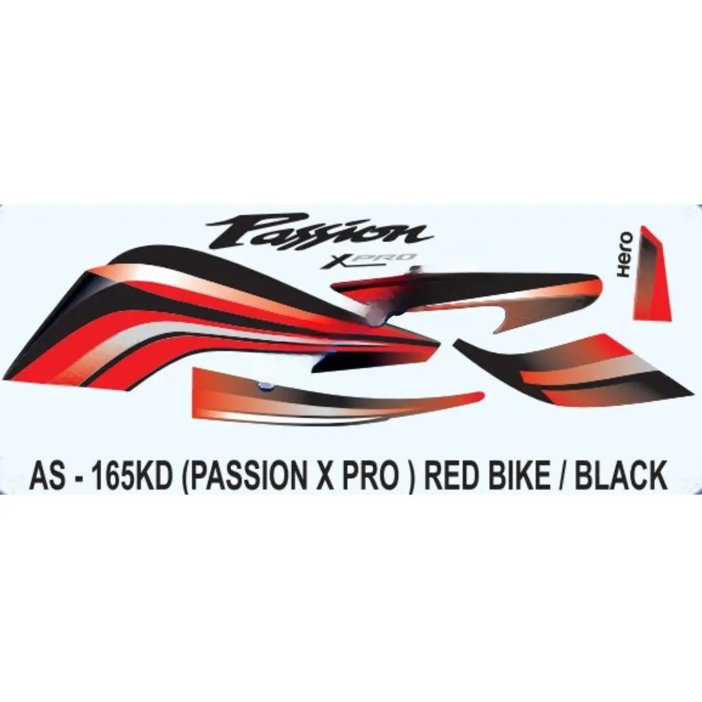 Graphics Sticker Set For Hero Passion X Pro | Type 2 | Red Vehicle ...