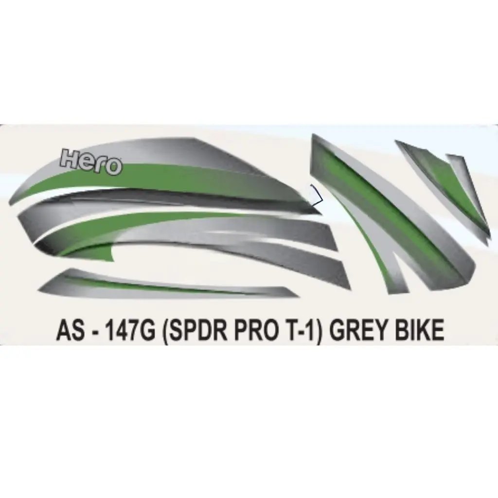 Graphics Sticker Set For Hero Splendor Pro | Type 1 | Grey Vehicle ...