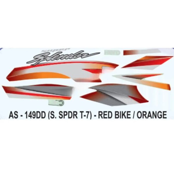 Graphics Sticker Set For Hero Super Splendor I3s | Type 7 | Red Vehicle ...