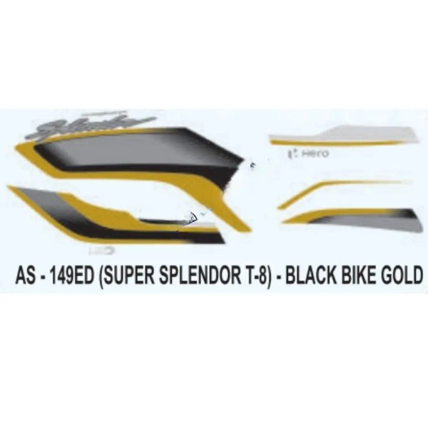 Graphics Sticker Set For Hero Super Splendor I3s | Type 8 | Black ...