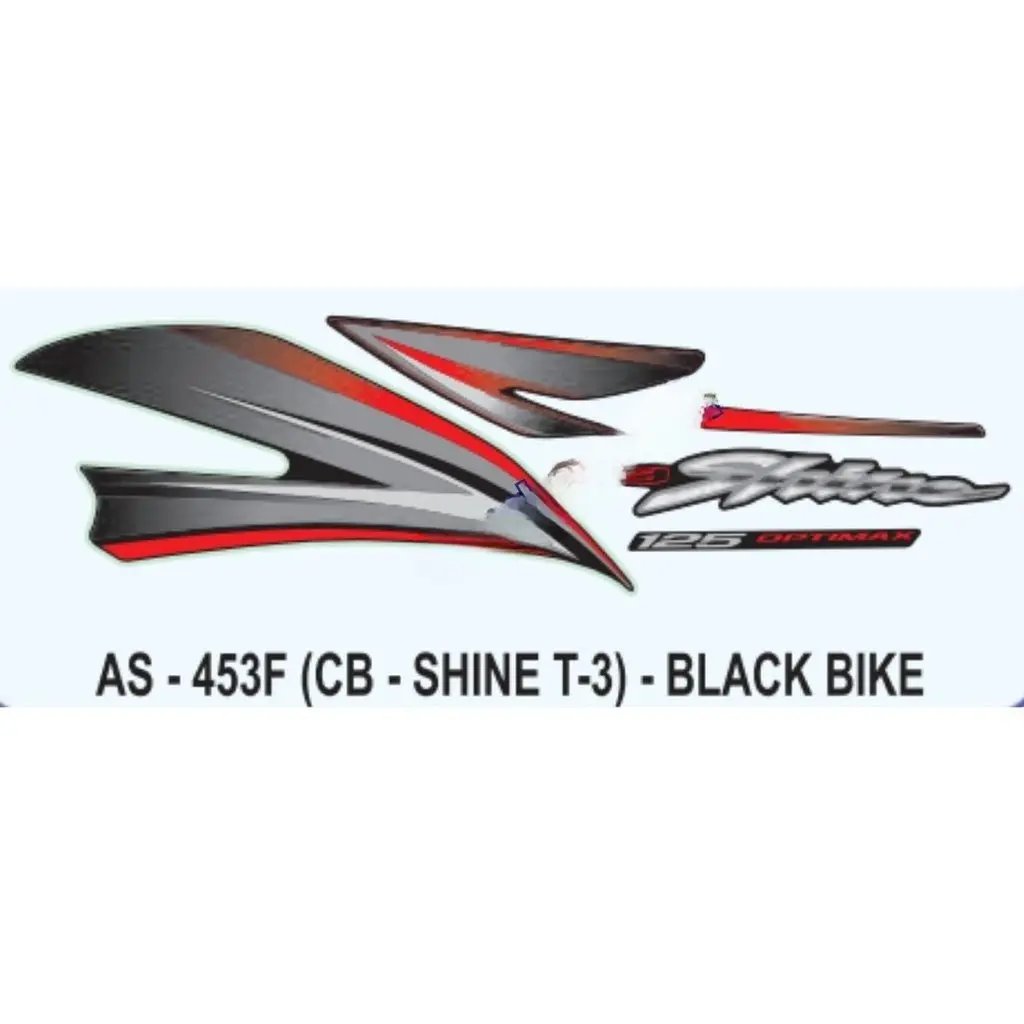 Graphics Sticker Set For Honda Cb Shine | Type 3 | Black Vehicle | Both ...