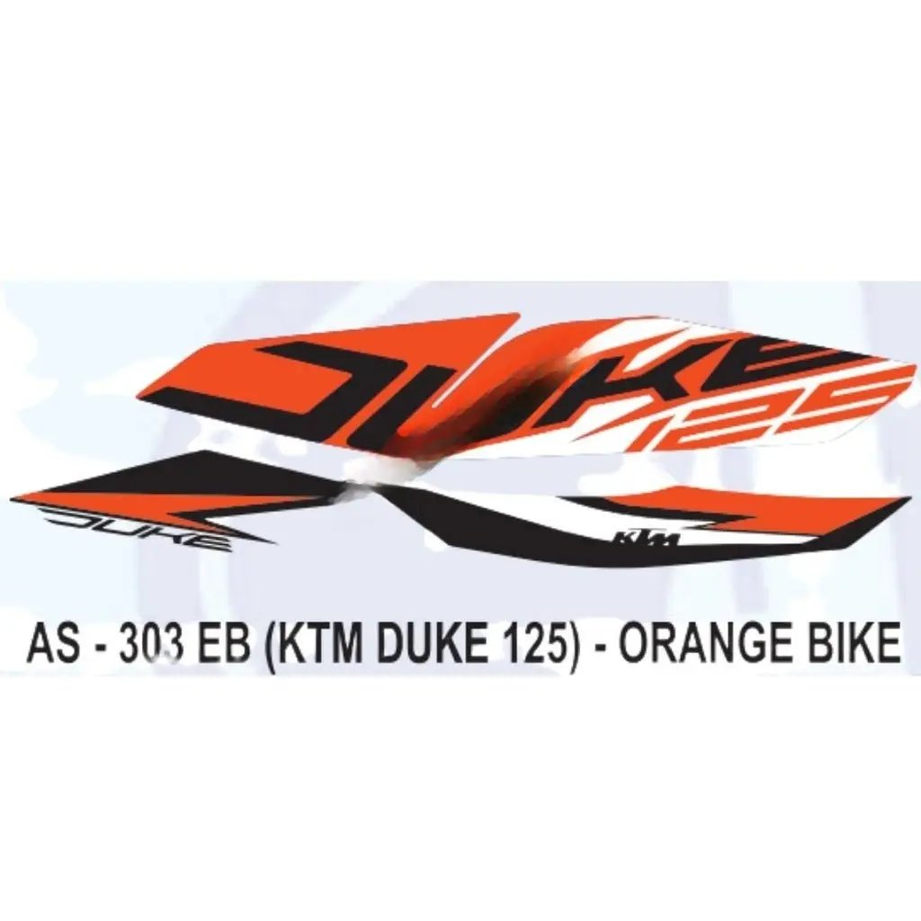 Graphics Sticker Set For Ktm Duke 125 | Orange Vehicle | Both Sides ...