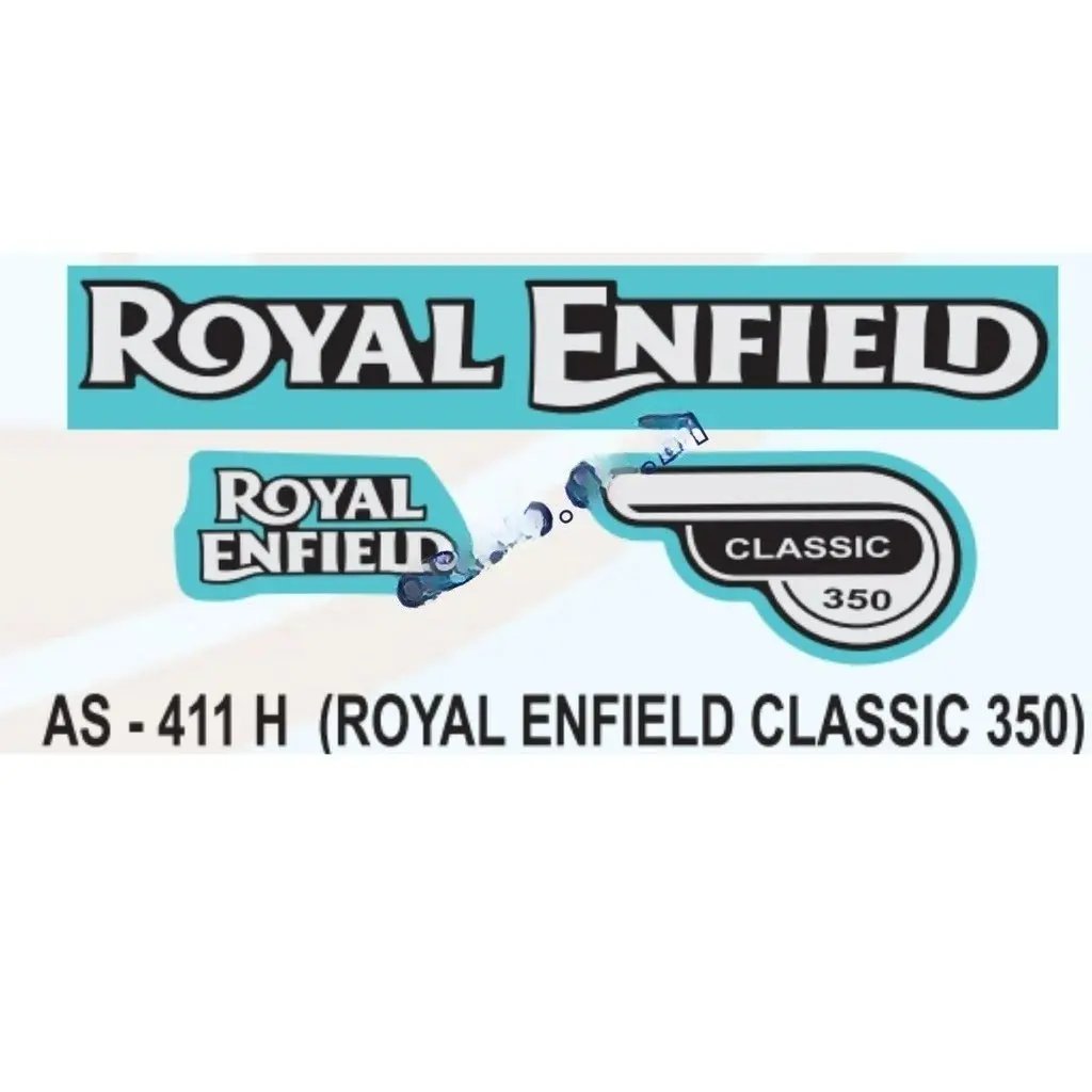 Graphics Sticker Set For Royal Enfiled Classic 350 | Blue Sticker ...