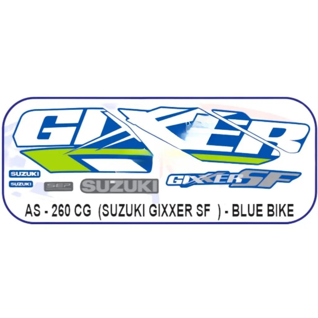 Graphics Sticker Set For Suzuki Gixxer Sf | Blue Vehicle | White ...