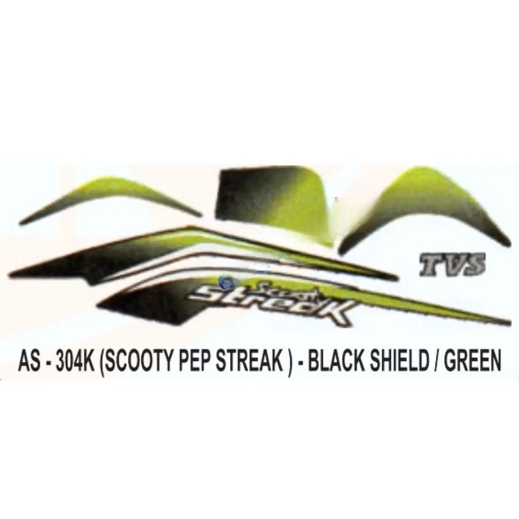 Graphics Sticker Set For Tvs Scooty Pep Streak | Black & Green Sticker ...
