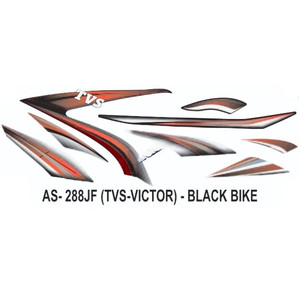 Graphics Sticker Set For Tvs Victor | Black Vehicle | Both Sides - Buy ...