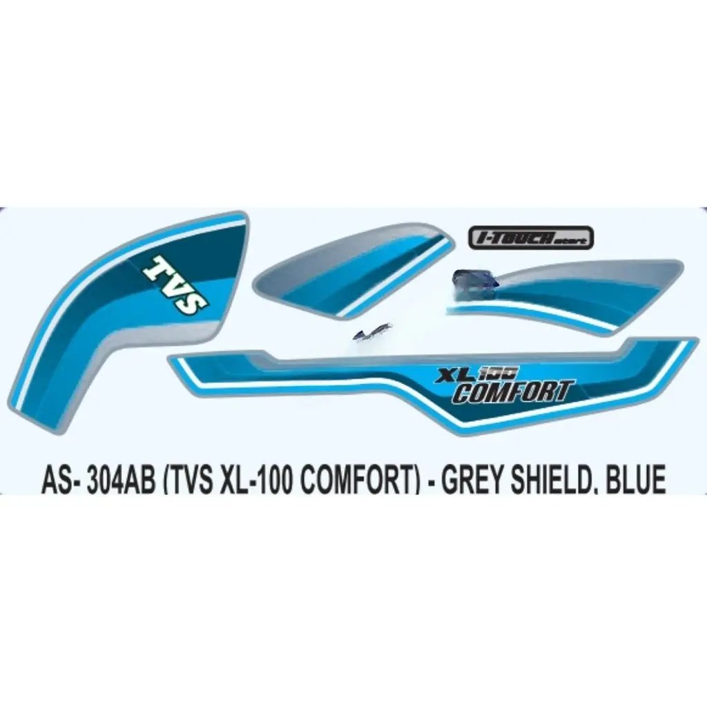 Graphics Sticker Set For Tvs Xl 100 Comfort | Grey Vehicle | Blue ...