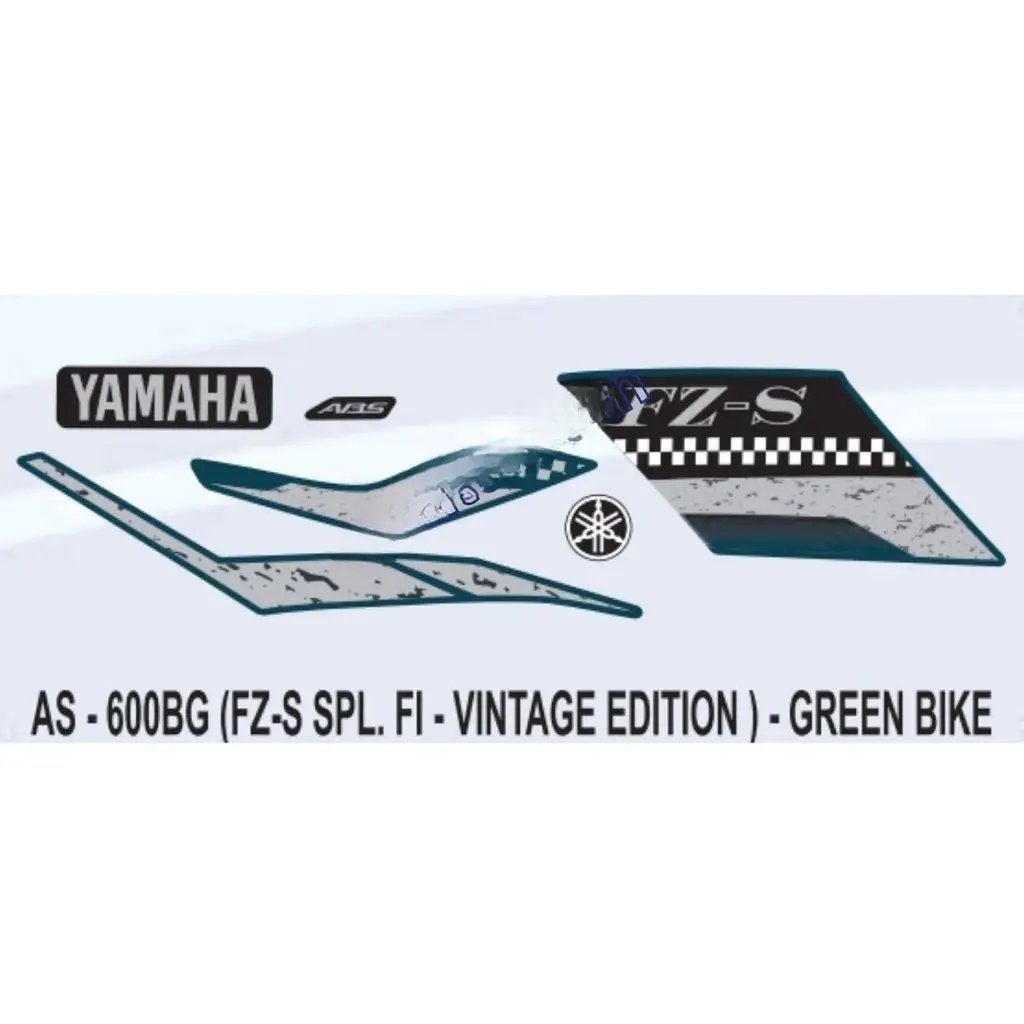 Graphics Sticker Set For Yamaha Fz-s Spl Fi | Green Vehicle | Both ...
