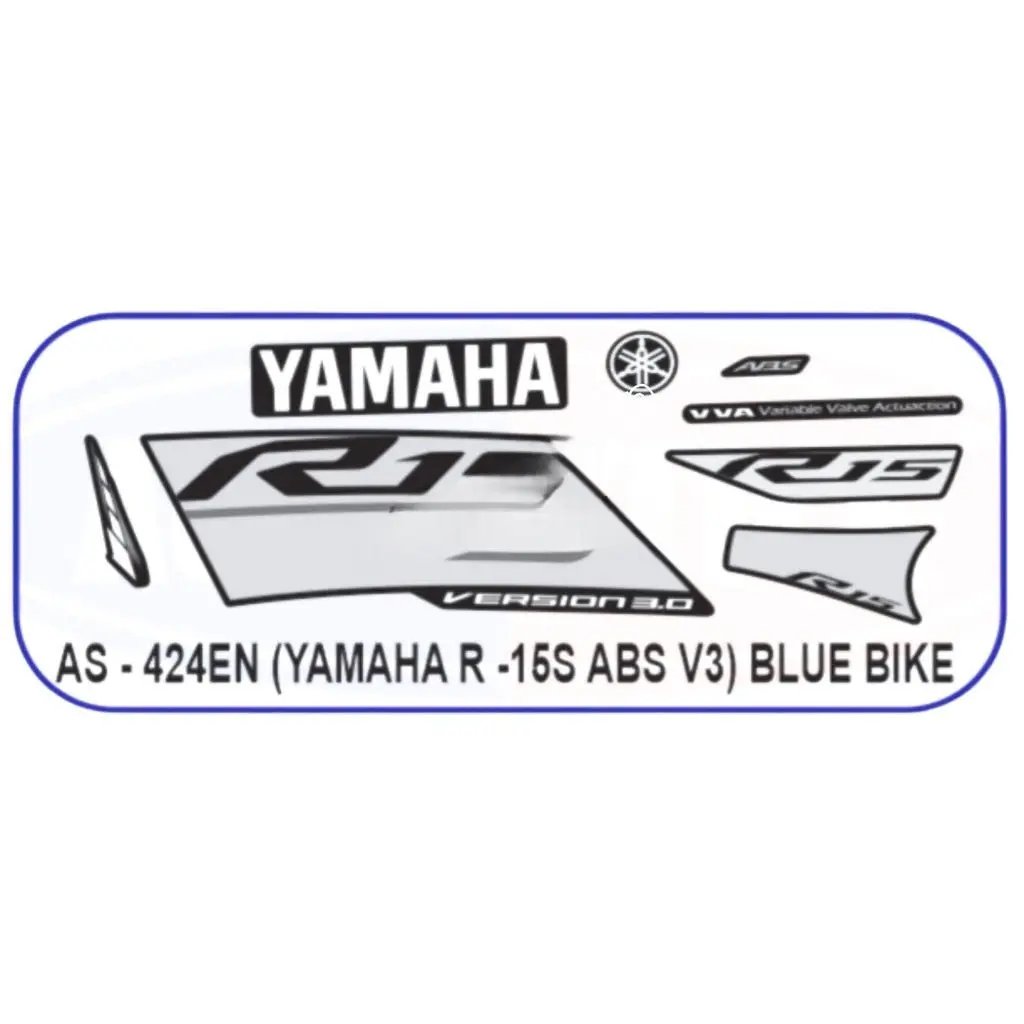 Graphics Sticker Set For Yamaha R15s V3 | Abs | Blue Vehicle | Black ...
