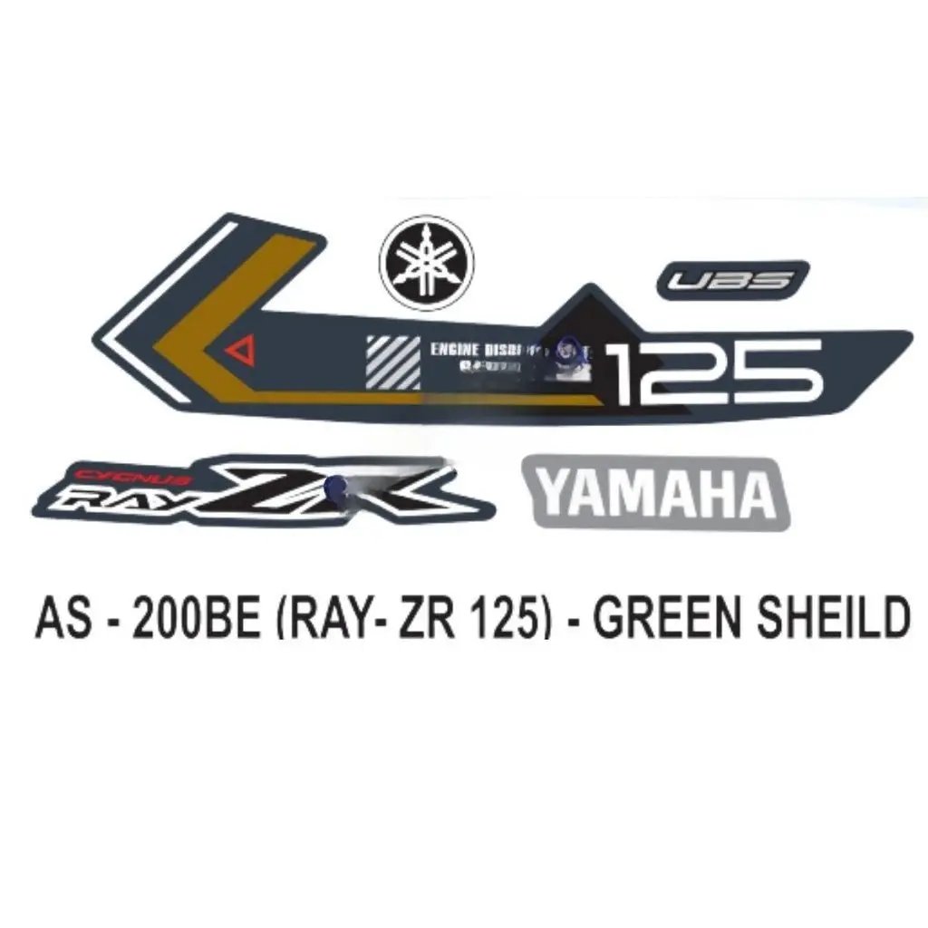 Graphics Sticker Set For Yamaha Ray Zr 125 | Green Shield Sticker ...