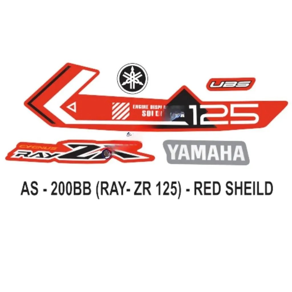 Graphics Sticker Set For Yamaha Ray Zr 125 | Red Sticker | Both Sides ...