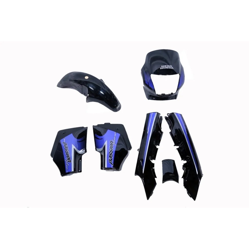 Hero Honda Passion Plus Body Kit Black/blue - Indian Bikes Spares