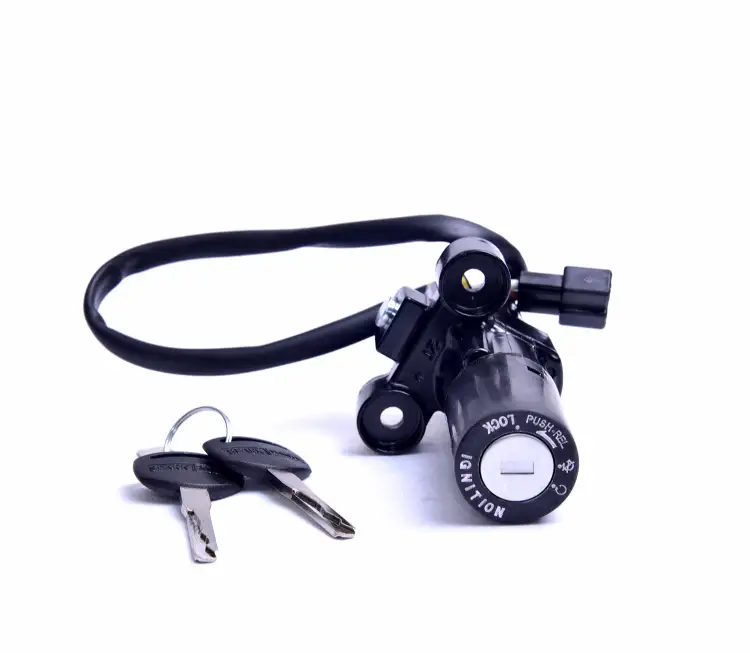 Ignition Switch With Two Track Keys 2 Pin Black Coupler For Bajaj ...