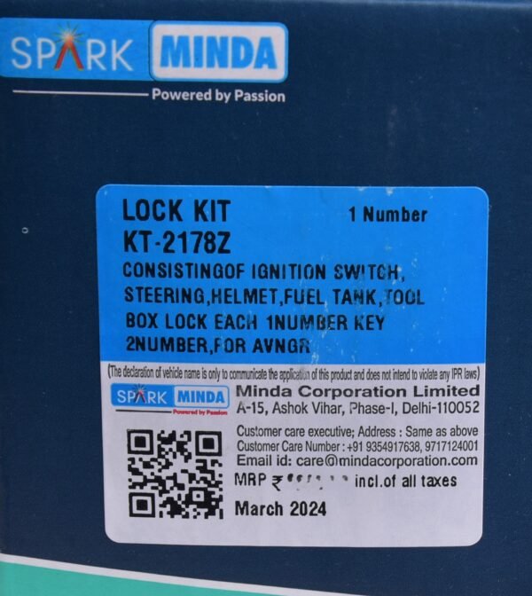 Lock Kit Set Of 4 For Bajaj Avenger | Spark Minda - Buy Online at Best ...
