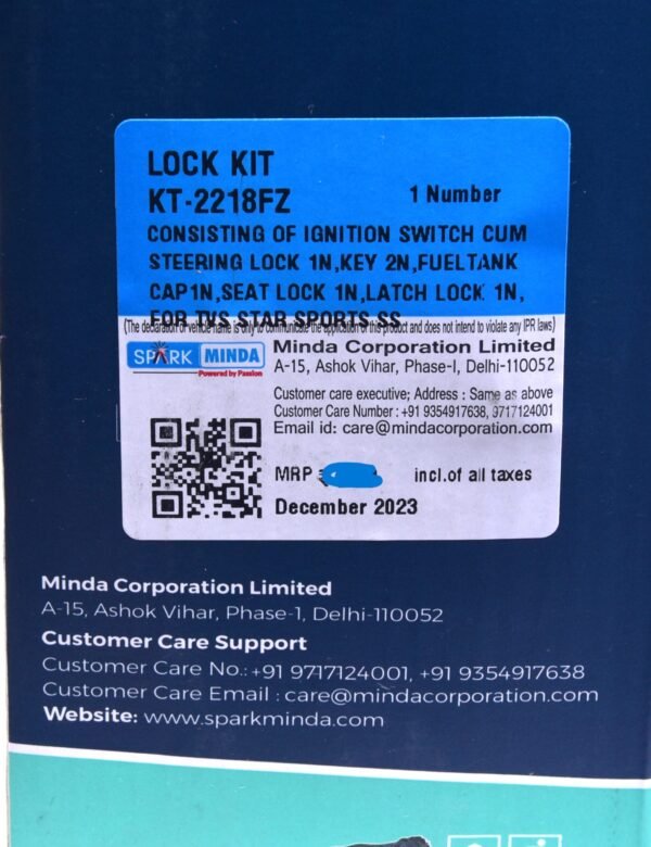 Lock Kit Set Of 4 For Tvs Star Sports Self Start | Spark Minda - Buy ...