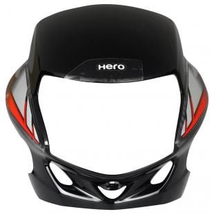 Set, Front Visor, Black, Type-1,(hf Deluxe) - Indian Bikes Spares