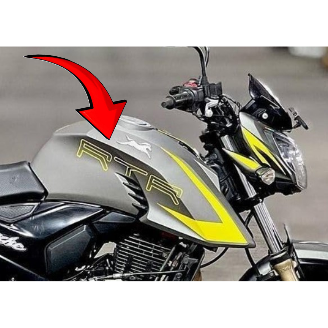 Cover Fuel Tank Outer Right Tapeset Titanium Grey For TVS Apache RTR ...