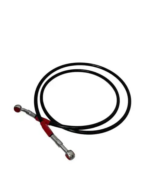 STEEL BRAIDED DISC HOSE PIPE 140CM BLACK SUITABLE FOR ALL BIKES - BLACK ...
